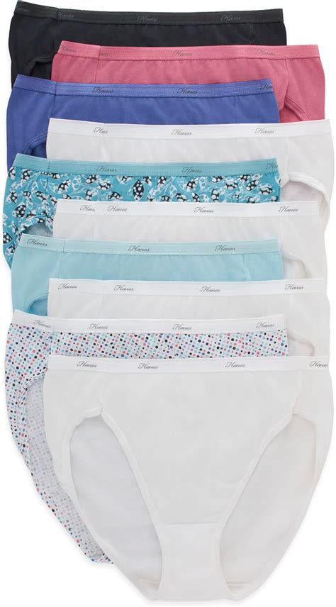 Hanes Womens Soft Cotton Tagless Hi Cut Panty Assorted 10 Pack 10 Years 10 Buy Online At