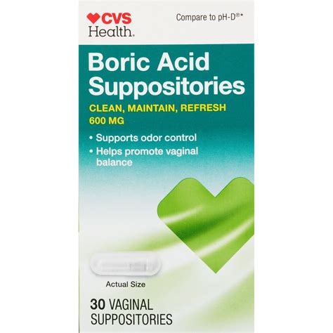 Cvs Health Boric Acid Vaginal Suppositories 30 Ct