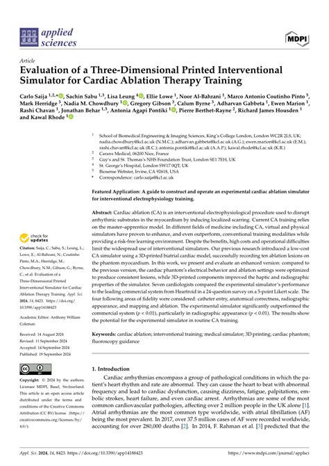 Pdf Evaluation Of A Three Dimensional Printed Interventional Simulator For Cardiac Ablation