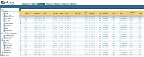 lab traffic logs panorama incomplete sessions