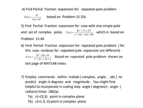 Solved Commands From Matlab Needed Answer Based On Results