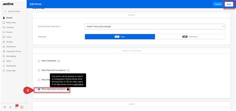 How To Enable Agriculture Exception Using Fleet Dashboard Motive Help Center
