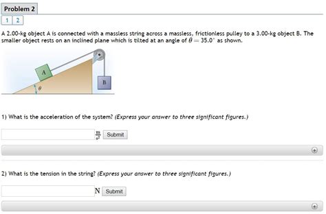 Solved Problem2 A 2 00 Kg Object A Is Connected With A