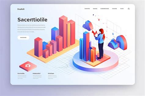 Data Statistics Visualization Isometric Landing Page Premium Ai Generated Image