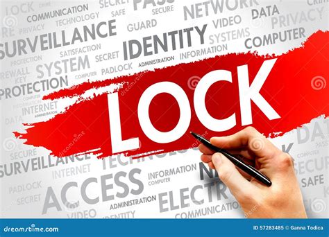 LOCK Word Cloud Stock Image Image Of Protection Code