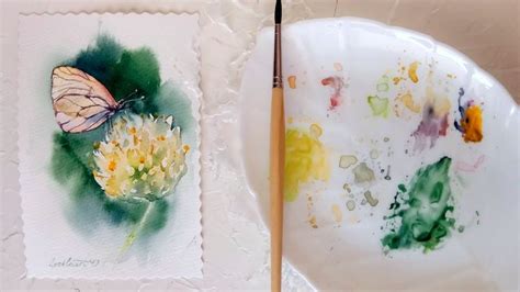 Открытка акварелью Бабочка Акварель Самодельные открытки Уроки рисования