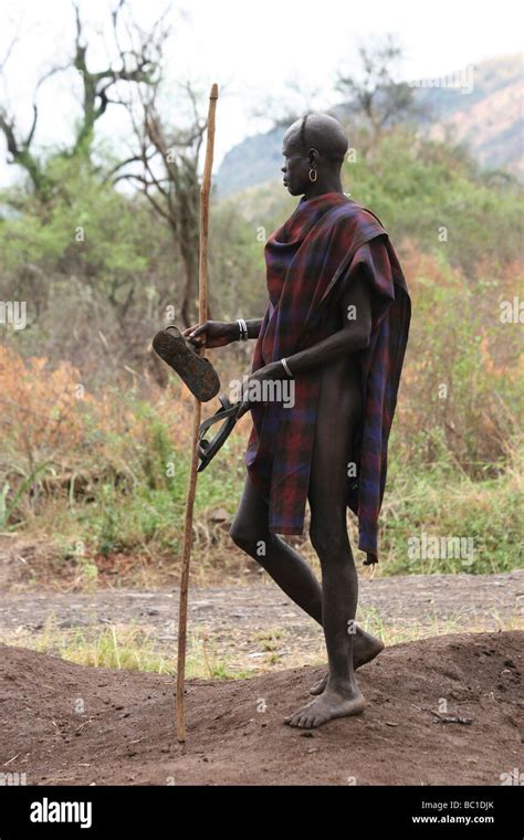 Africa Ethiopia Debub Omo Zone Mursi Tribesmen Stock Photo Alamy