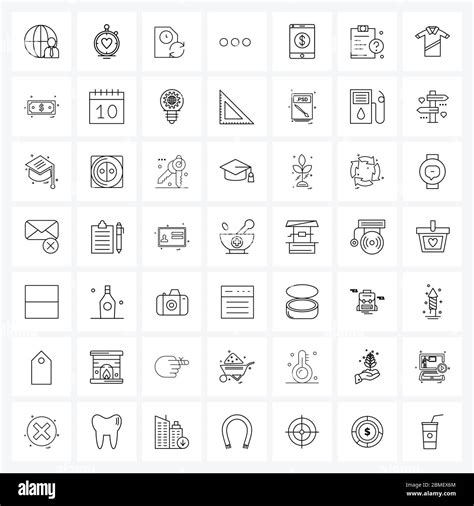 UI Set Of 49 Basic Line Icons Of Mobile Interface Data Horizontal Refresh Vector