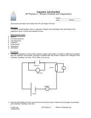Capacitors In Dc Circuits Lab Capacitor Lab Guided AP Physics Electric Potential And