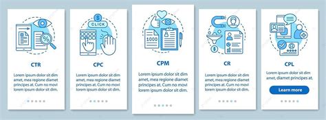 Onboarding Screen Of Mobile App Page With Linea Showing Advertising Metrics Vector Interface
