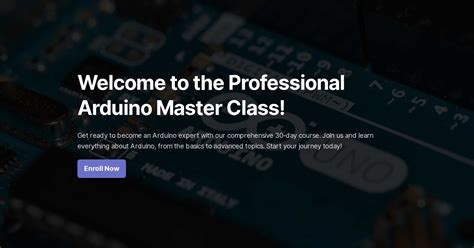 Welcome To The Professional Arduino Master Class