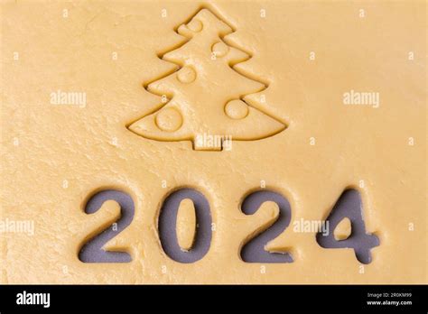 New Year 2024 Cooking Homemade Organic Cookies Cutting Out Cookies In The Form Of The Number