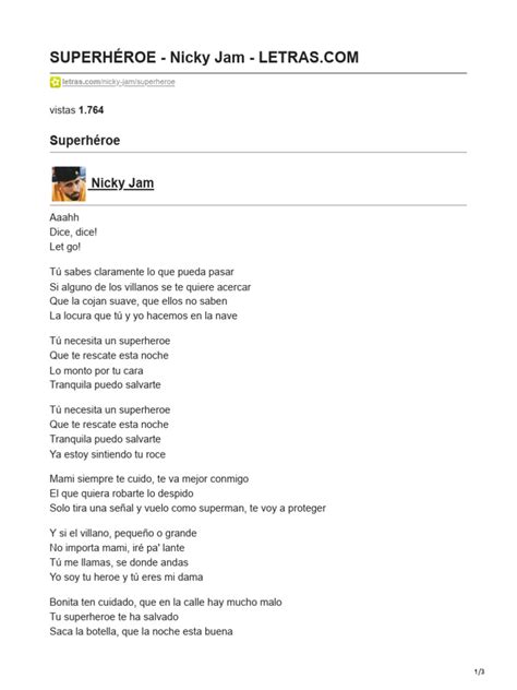 SuperhÉroe Nicky Jam Letrascom Pdf