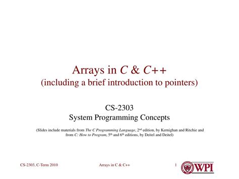 Ppt Arrays In C And C Including A Brief Introduction To Pointers Powerpoint Presentation