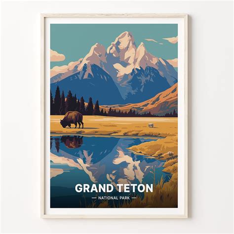 Artfield Grand Teton National Park Poster Scenic Travel