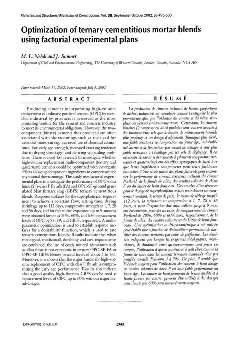 Pdf Optimization Of Triple Blended Composite Cements For Making High