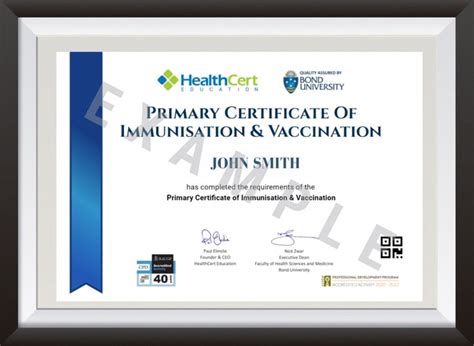 Primary Certificate Of Immunisation And Vaccination