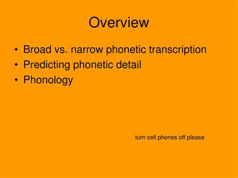 Ppt Phonology Streamlined Phonetic Transcription Powerpoint