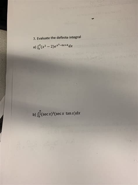 Solved 3 Evaluate The Definite Integral B F Sec X Secx Chegg Com