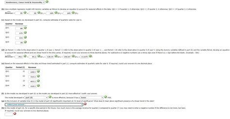Randomness Linear Trend And Seasonality B Use A