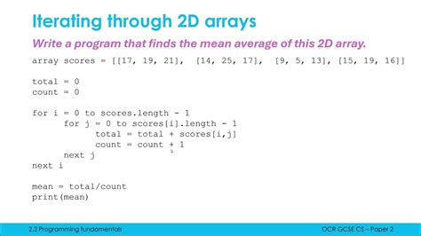 Iterating Through 2d Arrays Youtube