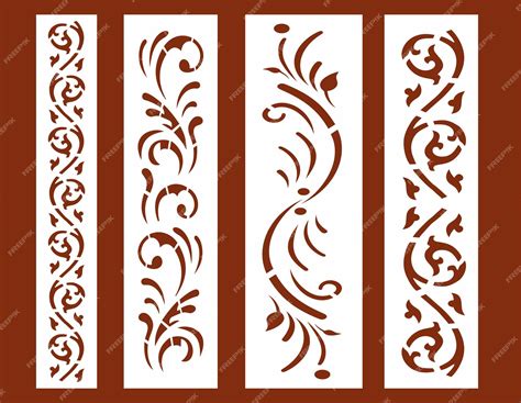 Premium Vector Cnc Laser Cutting Vector Template Abstract Panel