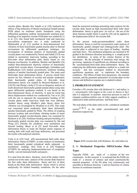 An Axisymmetric Bending And Shear Stress Analysis Of Of Pdf