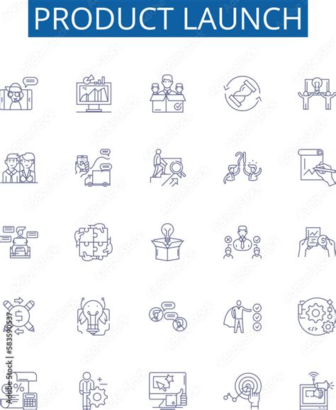 Product Launch Line Icons Signs Set Design Collection Of Launch Product Introduction Rollout