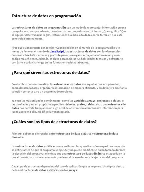 Estructura De Datos Pdf Estructura De Datos De Matriz Programa De