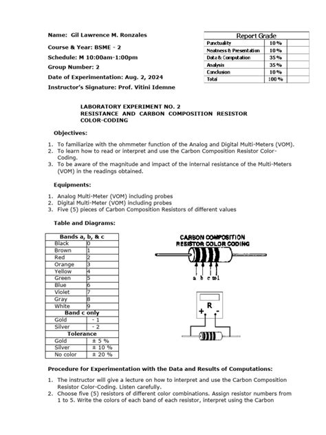 Expt 2 Resistor Color Coding Pdf