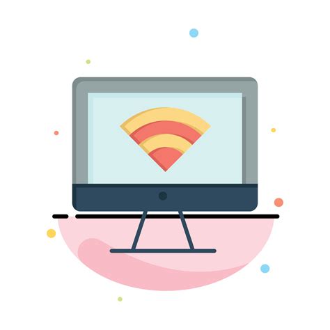 Computer Monitor Wifi Signal Abstract Flat Color Icon Template 13309873 Vector Art At Vecteezy