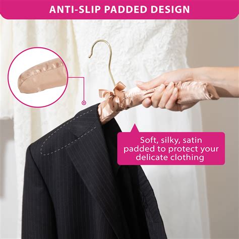 Padded Hangers Set Of 12 Premium Heavy Duty Thick Satin Soft Fabric N