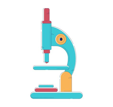 Premium Vector Brightly Colored Flat Design Of A Microscope Scientific Research Equipment