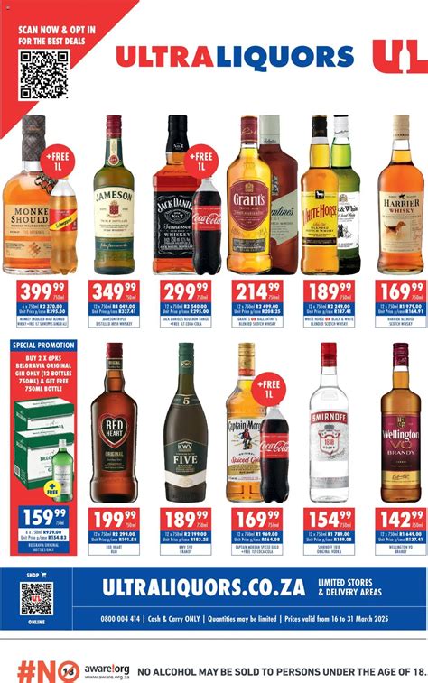 Ultra Liquors Specials From 16 03 31 03 2025