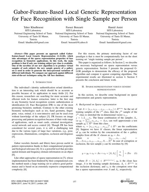 Pdf Gabor Feature Based Local Generic Representation For Face