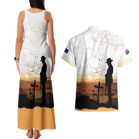Australia And New Zealand Anzac Day Couples Matching Tank Maxi Dress