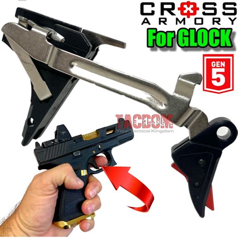 Cross Armory Usa “drop In” Stealth Black Flat Face Trigger For Glock