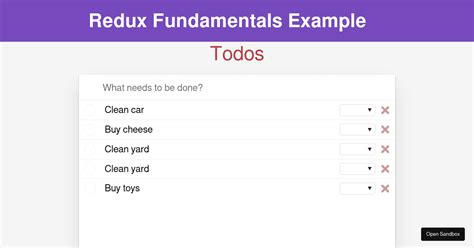 react redux examples codesandbox