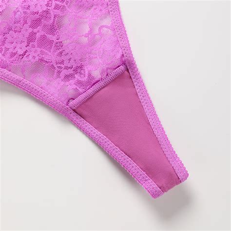 Mens Embroidered Sexy Lace Thong Exrossy