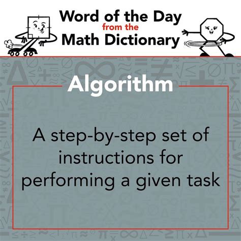 Definition Of Algorithm Math Vocabulary Words