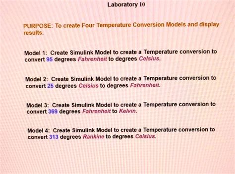 Solved Purpose Create Simulink Model To Create Temperature Conversion Models And Display