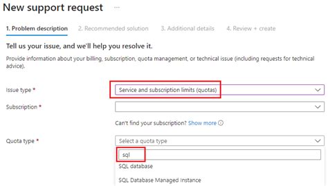 request a quota increase azure sql database and azure sql managed