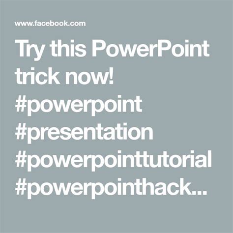 The Words Try This Powerpoint Trick Now Powerpoint Presentation And