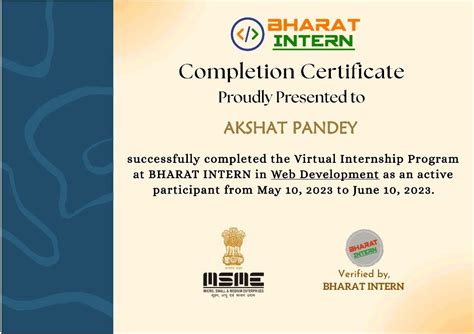 Akshat Pandey On Linkedin Internship Webdevelopment Intern