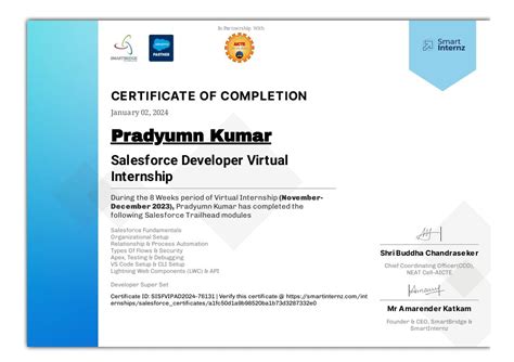 Pradyumn Kumar On Linkedin Salesforcedeveloper Virtualinternship Trailheadcertification…