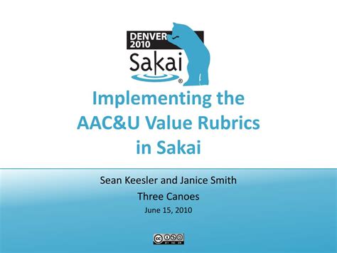Ppt Implementing Aacandu Value Rubrics In Sakai Three Canoes Powerpoint Presentation Id3865099