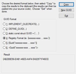Create Plain GUID In Visual Studio Via PowerShell