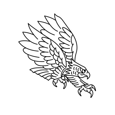 Premium Vector Outline Eagle Old School Tattoo Design
