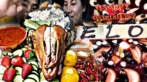 Eating Delicious Goat Heads Birds Eye Chilli Cucumber And