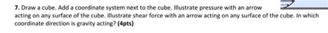 Solved 7 Draw A Cube Add A Coordinate System Next To The Chegg Com